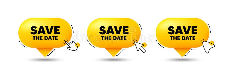 Save the Date Tag. Calendar Meeting Offer. Click Here Buttons. Vector ...