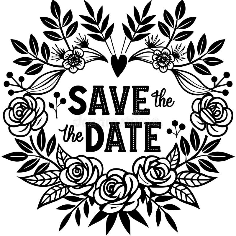 A Save the Date Text in Arc Style Renaissance of Wedding Function and a ...