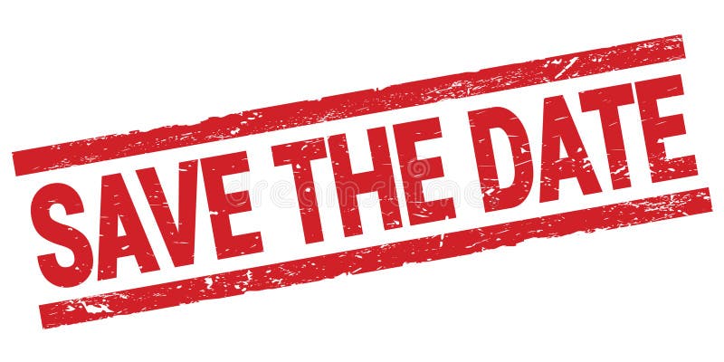 SAVE the DATE Text on Red Rectangle Stamp Sign Stock Illustration ...