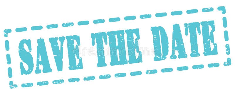 SAVE the DATE Text Written on Blue Stamp Sign Stock Illustration ...