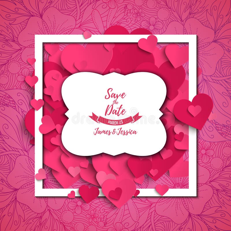 Save the Date Wedding Floral Beautiful Decorative Card, Vector I Stock ...