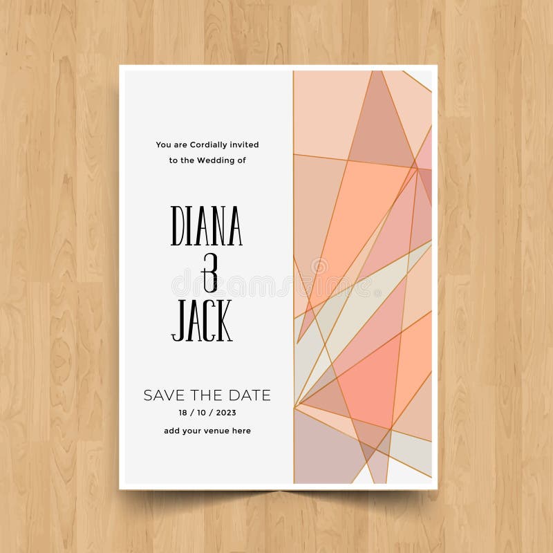 Save the Date Wedding Invitation Card Design with Flower Stock Vector ...