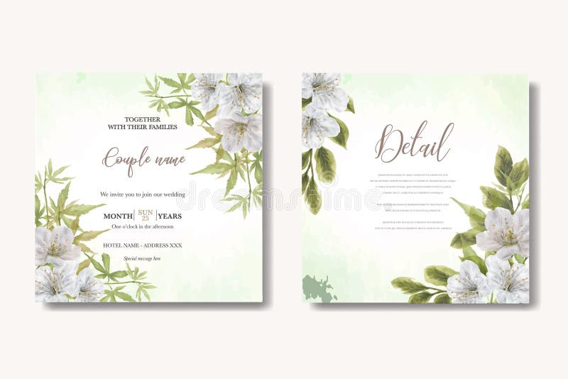 Save the Date Wedding Invitation Template Vector Illustration Stock ...