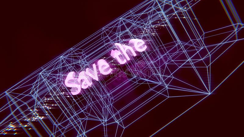 Save the Date. Animation in Golden Color with Heart Symbol Ornament on ...