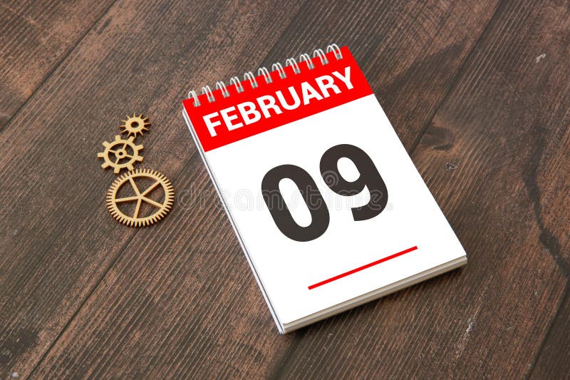 Save the Date Written on a Calendar - February 09 Stock Photo - Image ...
