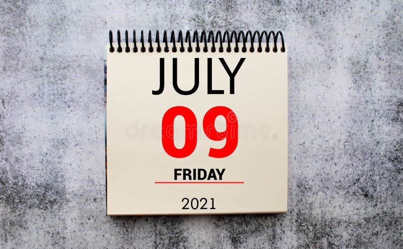 Save the Date Written on a Calendar - July 09 Stock Image - Image of ...