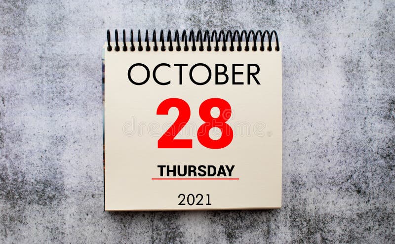 Save the Date Written on a Calendar - October 28 Stock Photo - Image of ...