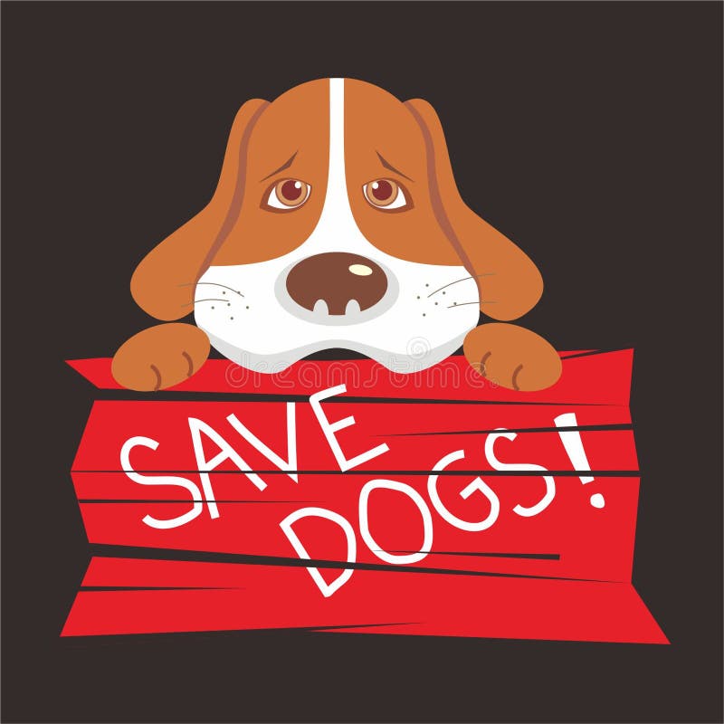 Save Dog Logo for Posters stock vector. Illustration of vector - 138817486