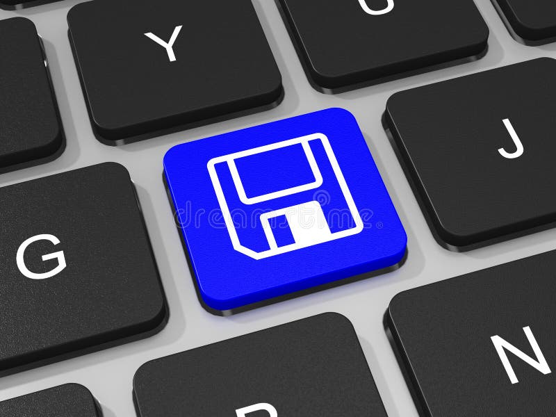 Save or Download Key on Keyboard of Laptop Computer. Stock Illustration ...