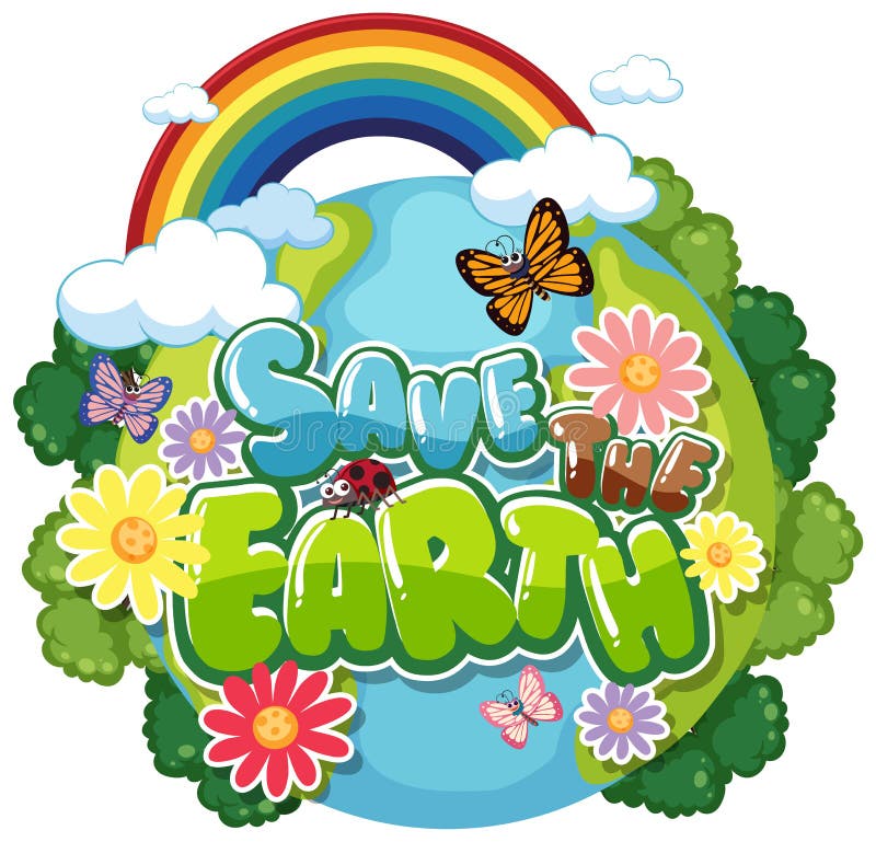 Save the Earth Banner Design Stock Vector - Illustration of color ...