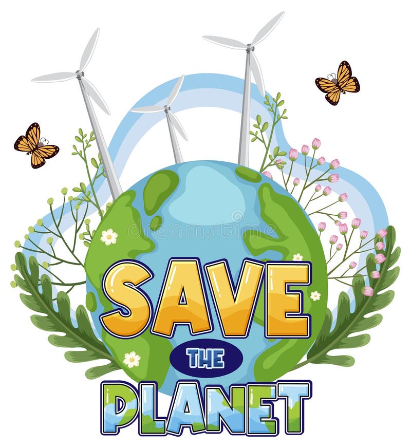 Save the Earth Banner Design Stock Illustration - Illustration of frame ...