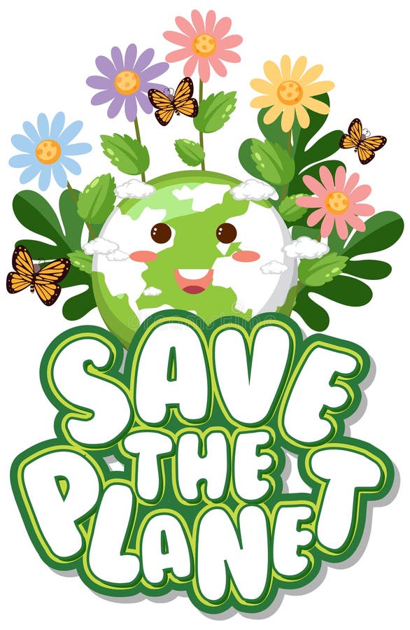 Save the Earth Banner Design Stock Vector - Illustration of save, font ...