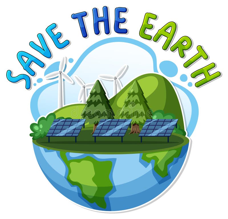 Save the Earth Banner Design Stock Vector - Illustration of banner ...