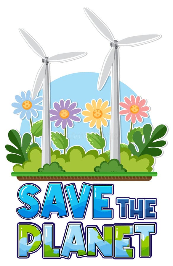 Save the Earth Banner Design Stock Vector - Illustration of globe, icon ...