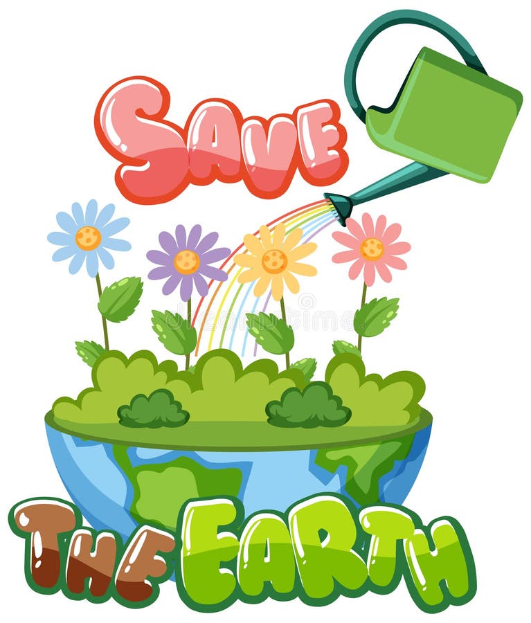 Save the Earth Banner Design Stock Vector - Illustration of world ...