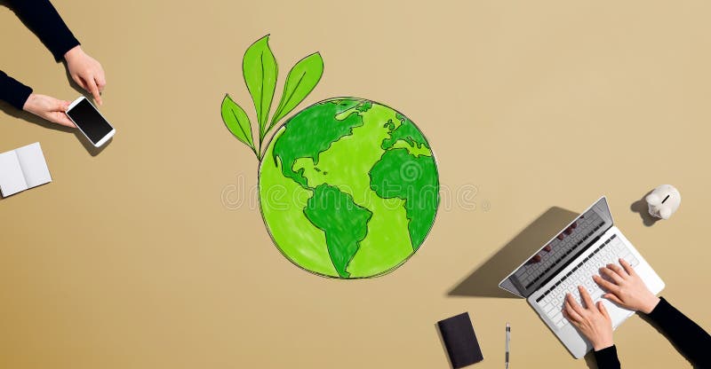 Save Earth Concept with People Working Together Stock Image - Image of ...