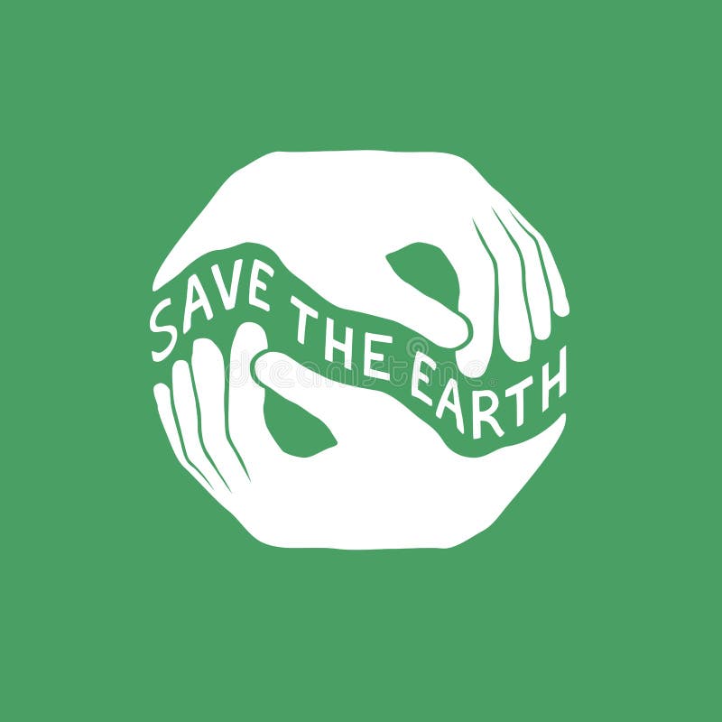 Save the Earth. Earth Day Concept. Logo Design Template Stock Vector ...