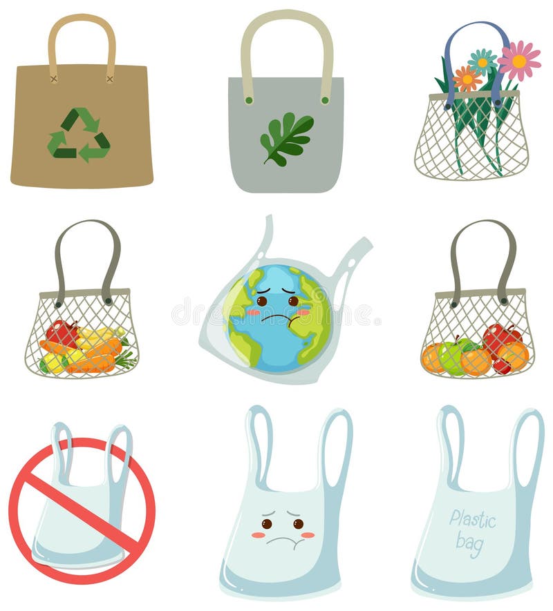 Save the Earth Elements Set Stock Vector - Illustration of reuse ...