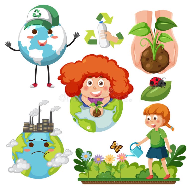 Save the Earth Graphics and Icons Collection Stock Vector ...