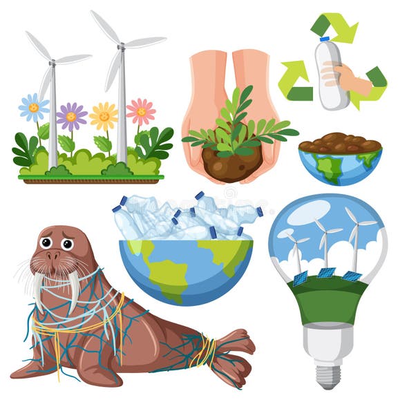 Save the Earth Graphics and Icons Collection Stock Vector ...