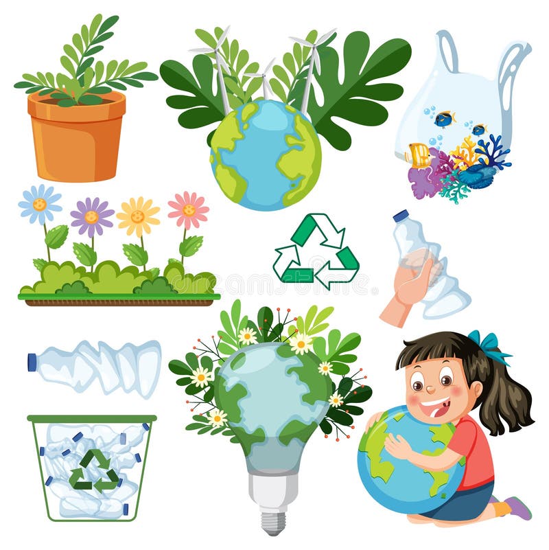 Save the Earth Graphics and Icons Collection Stock Vector ...