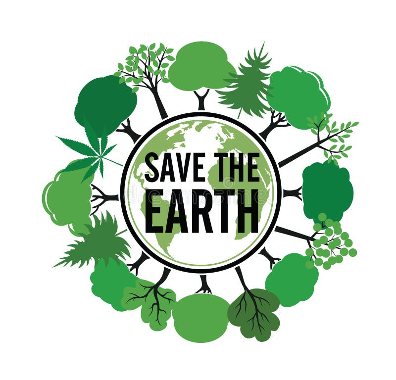 Save the Earth Icon and Emblem. Vector Illustration Stock Vector ...