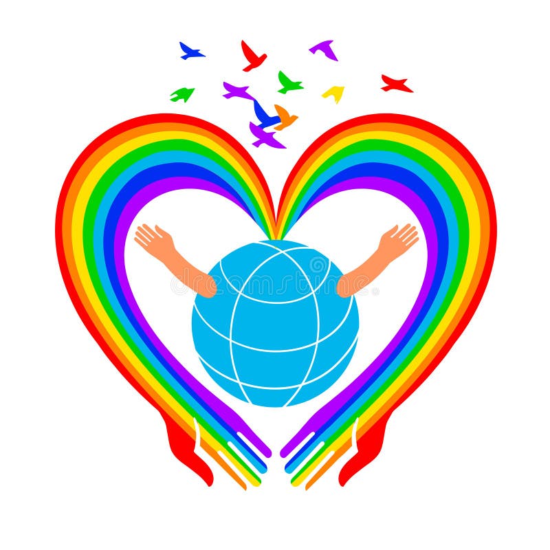 Save the Earth Icon. Heart-shaped Arms Hug the Globe. Stock Vector ...