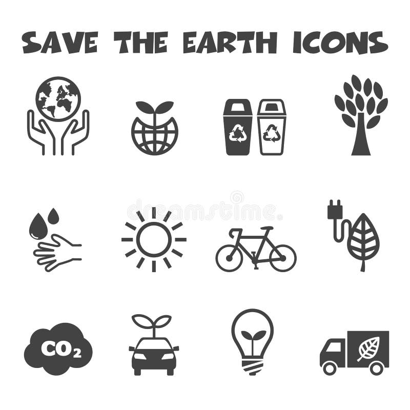 Save the earth icons stock vector. Illustration of natural - 42317550