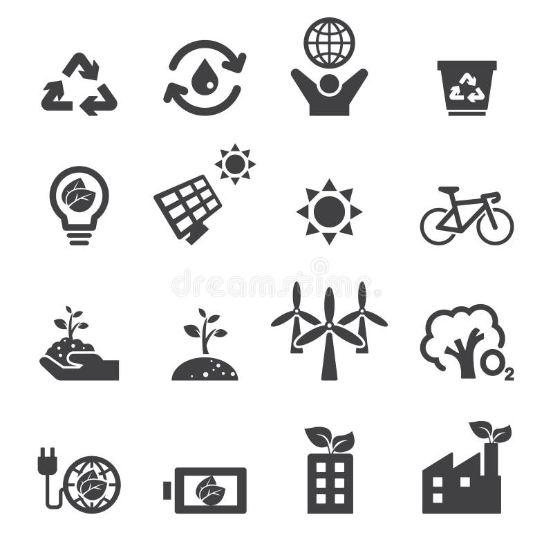 Save the earth icons stock vector. Illustration of nature - 53096113