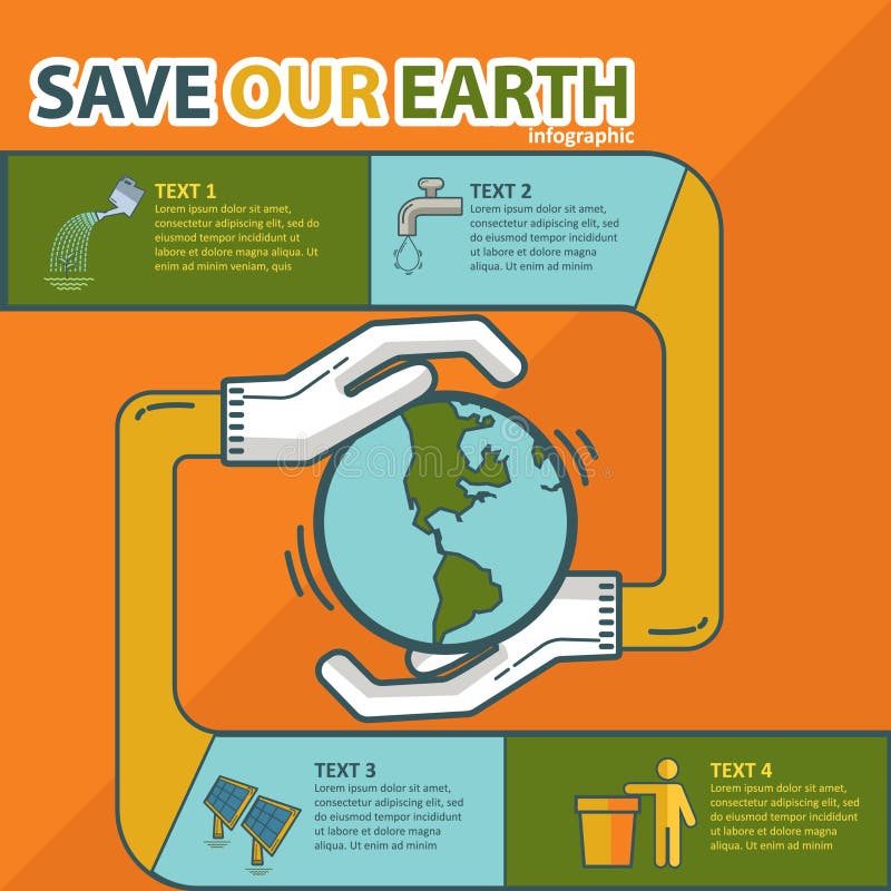 Save Earth Infographic. Vector Illustration Decorative Design Stock ...