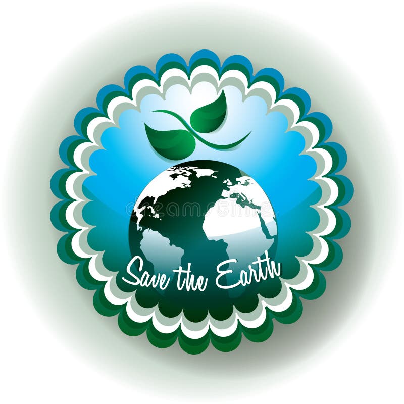 Save the Earth Label. Vector Illustration Decorative Design Stock ...