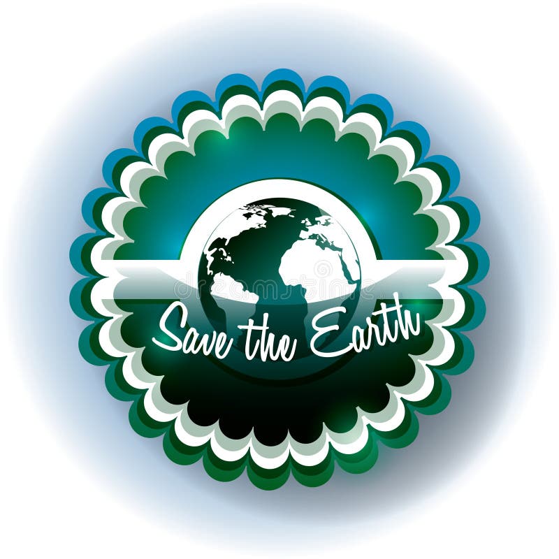Save the Earth Label. Vector Illustration Decorative Design Stock ...