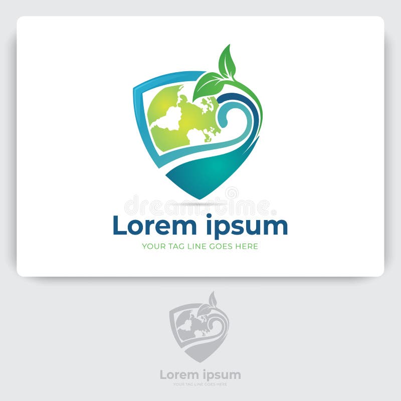 Save Earth Logo Design Template. Protect Earth and Sea Logo Vector ...