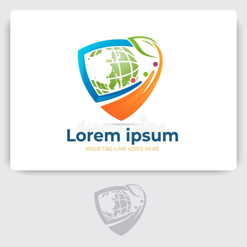 Save Earth Logo Design Template. Protect Earth Logo Vector Stock Vector ...