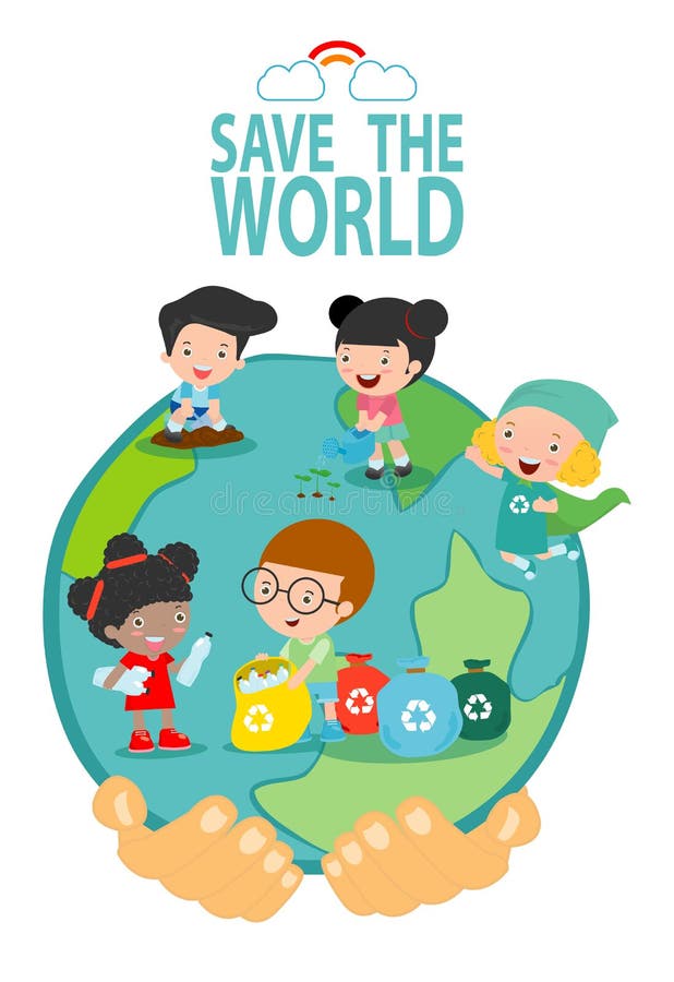 Cute Kid Save the Earth, Save the World, Save Planet, Recycling,ecology ... Cute Kid Save the Earth, Save the World, Save Planet, Recycling,ecology ...