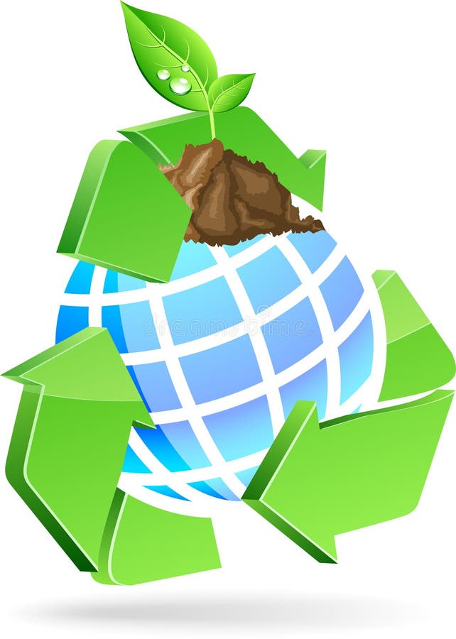Save earth symbol. stock vector. Illustration of recycling - 9755815