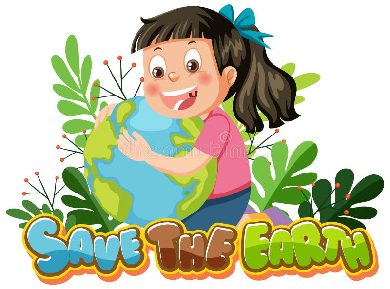 Save the Earth Text for Banner or Poster Design Stock Vector ...