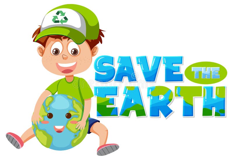Save the Earth Text for Banner or Poster Design Stock Vector ...