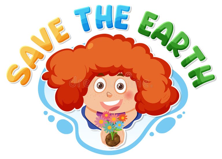 Save the Earth Text for Banner or Poster Design Stock Vector ...