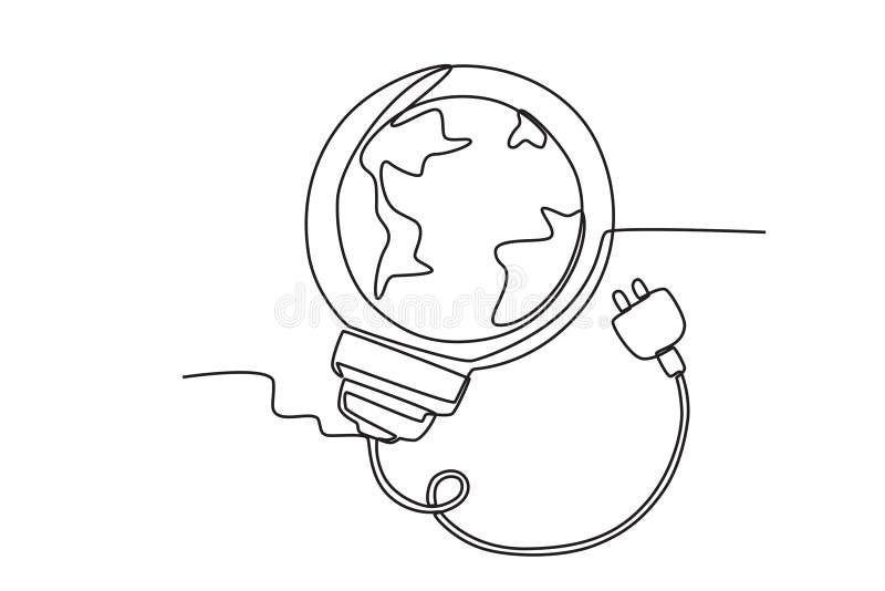 Save the Earth by Turning Off the Lights Stock Vector - Illustration of ...