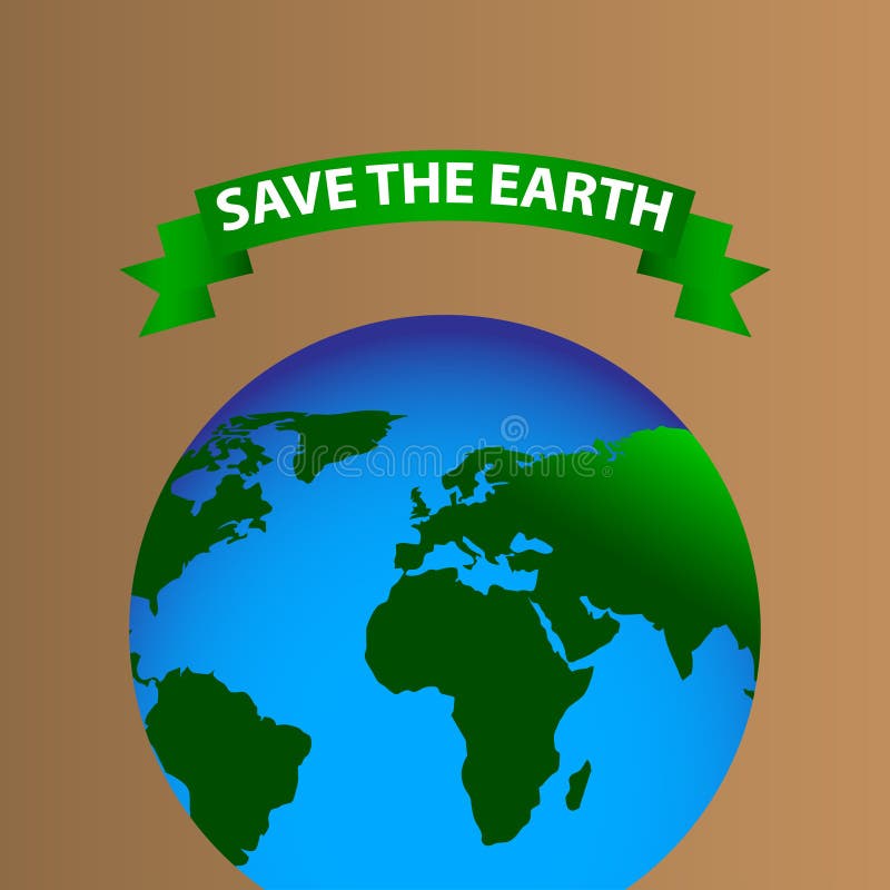Save the Earth Vector Design for Banner Print and Greeting Background ...