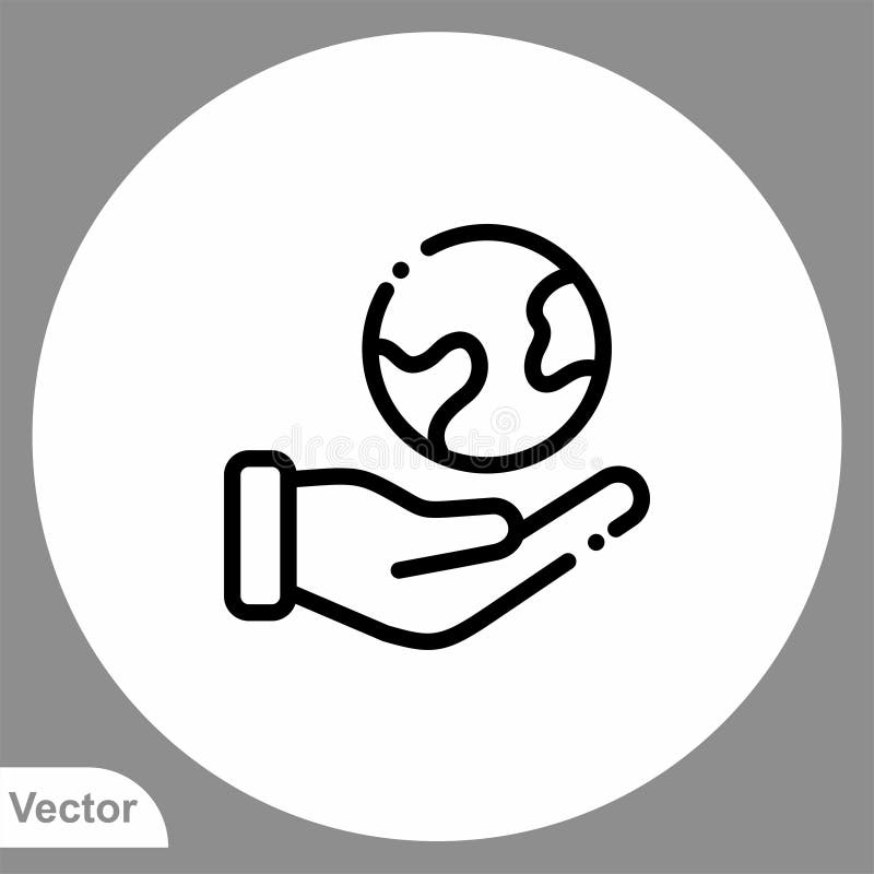 Save Earth Vector Icon Sign Symbol Stock Vector - Illustration of ...