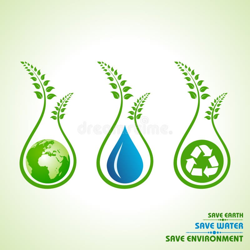 Save Earth,water and Environment Concept Stock Vector - Illustration of ...