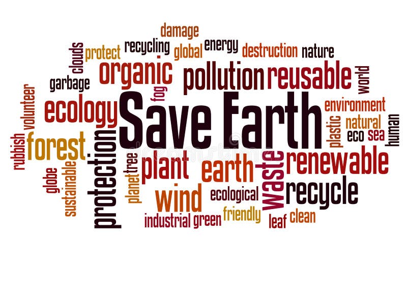 Save Earth Word Hand Sphere Cloud Concept Stock Illustration ...