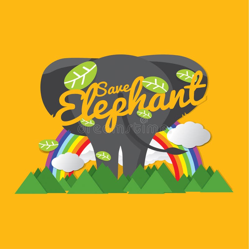 Save Elephant Conservative Concept Stock Vector - Illustration of ...