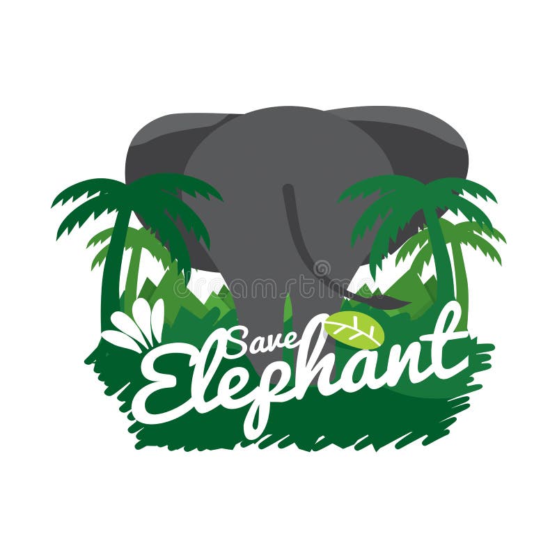 Save Elephant Conservative Concept Stock Vector - Illustration of ...
