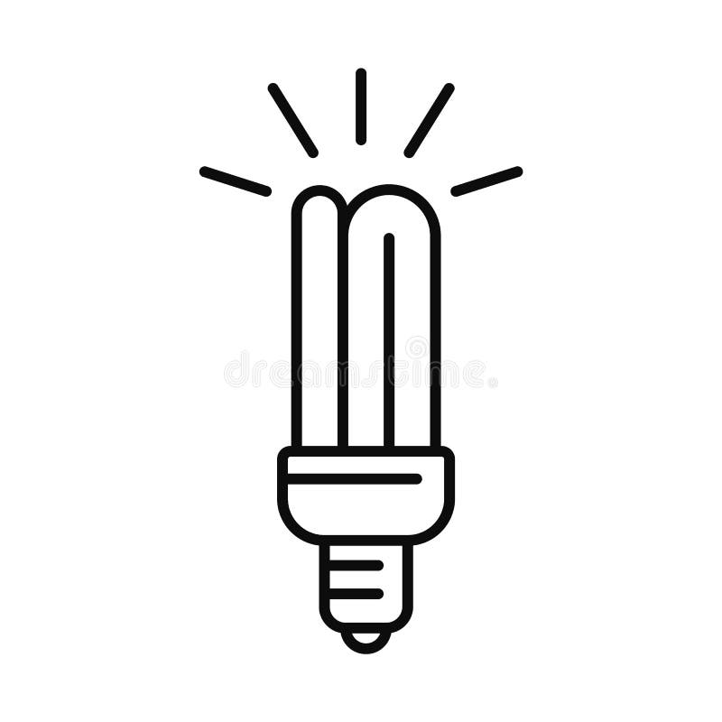Save Energy Bulb Icon, Outline Style Stock Vector - Illustration of ...