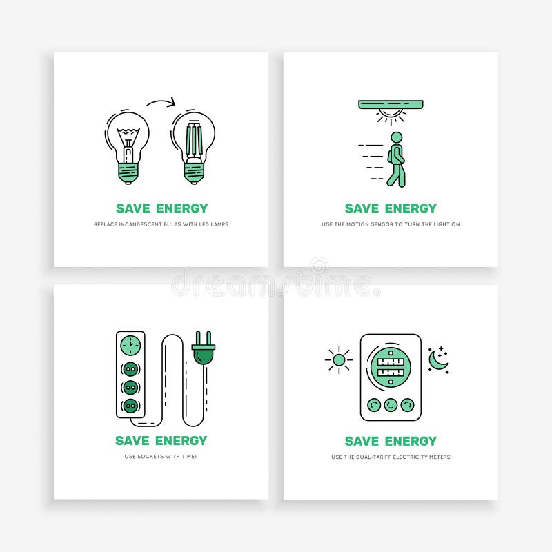 Save energy home stock vector. Illustration of symbol - 95435623