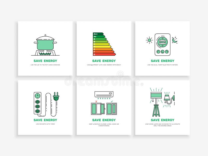 Save energy home stock vector. Illustration of flat, concept - 95271038