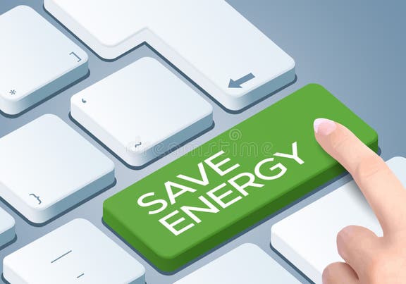 Save Energy Key - Keyboard with 3D Concept Illustration Stock ...